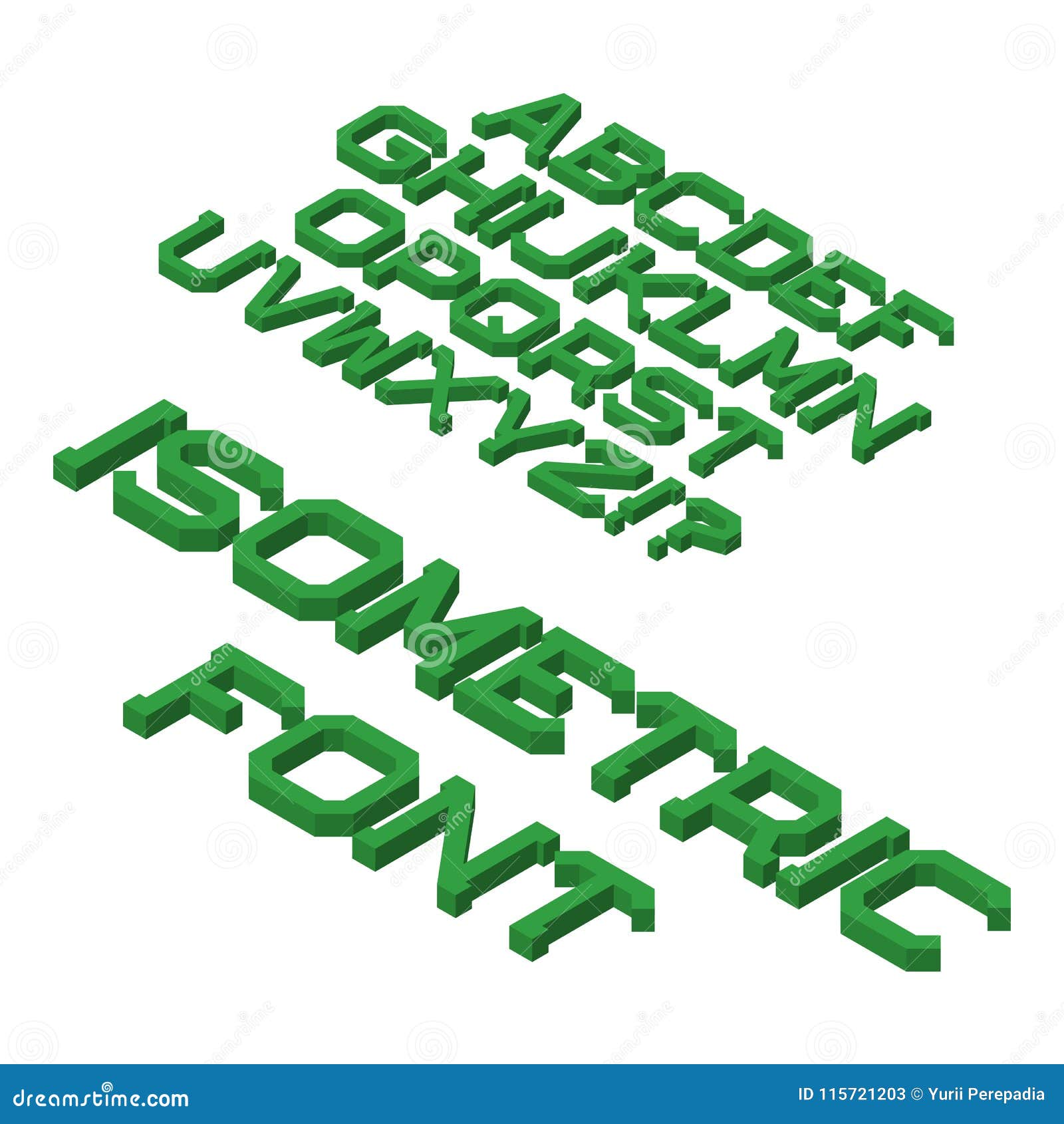 Isometric Font. Solid Letters Typeface Stock Vector - Illustration of ...
