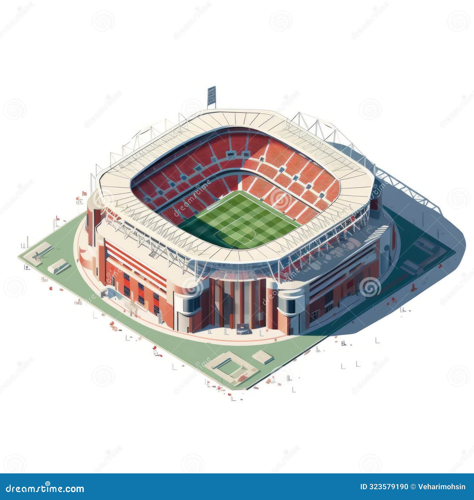 Isometric Football Stadium. Isolated Vector Illustration on White ...