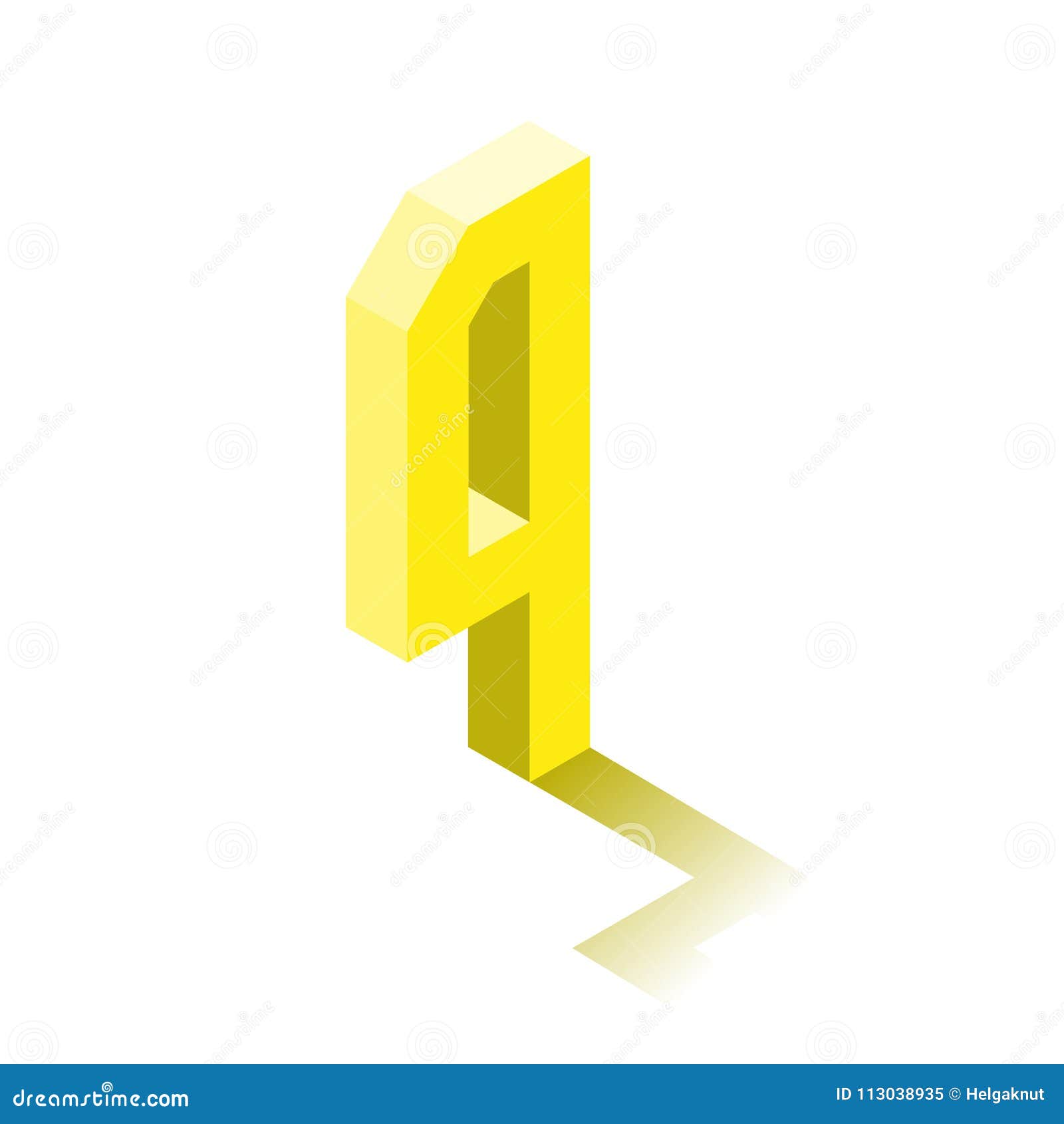 Isometric Four Yellow Icon, 3d Character With Shadow Royalty-Free Stock ...