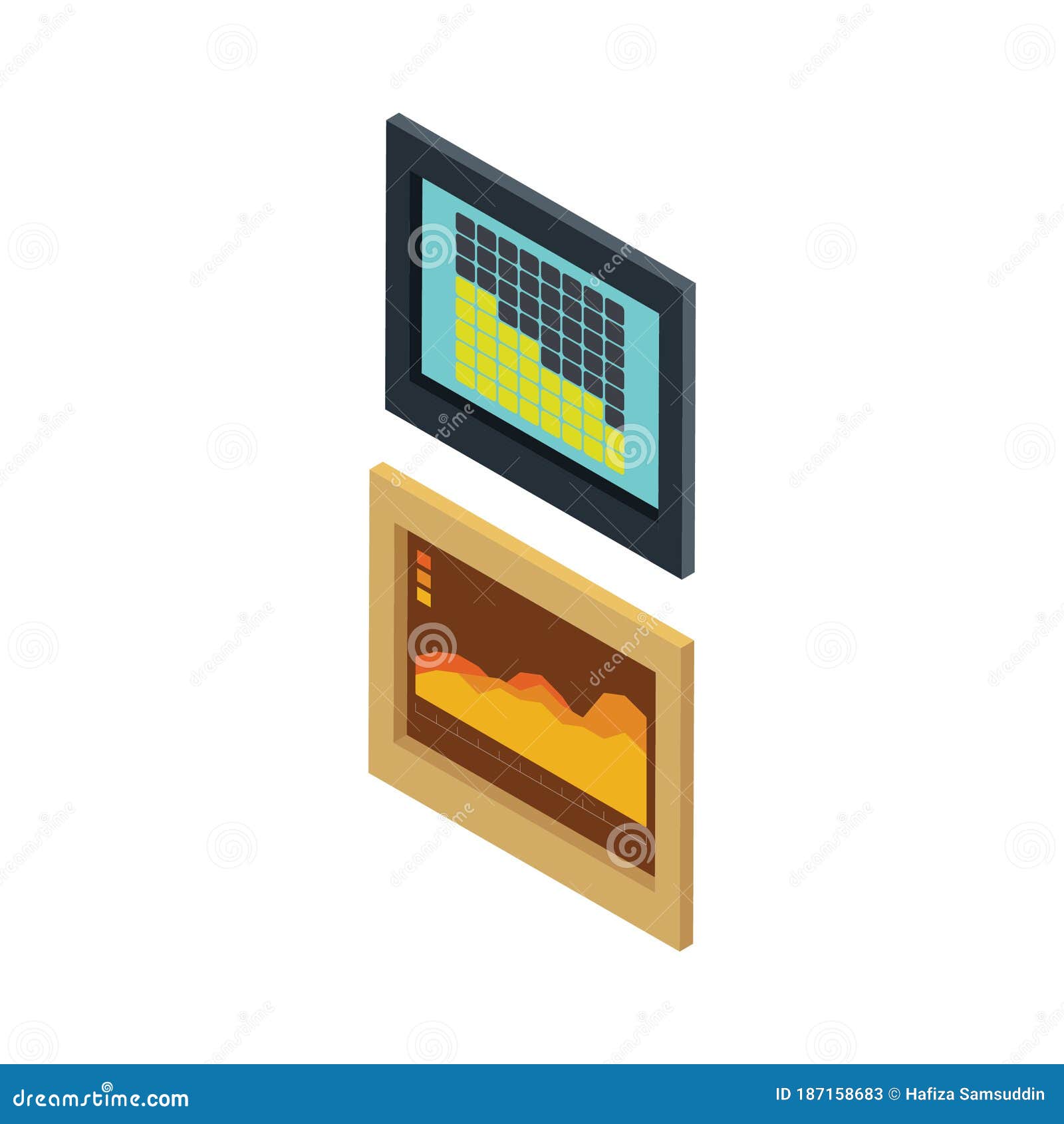 Isometric Frames. Vector Illustration Decorative Design Stock Vector ...