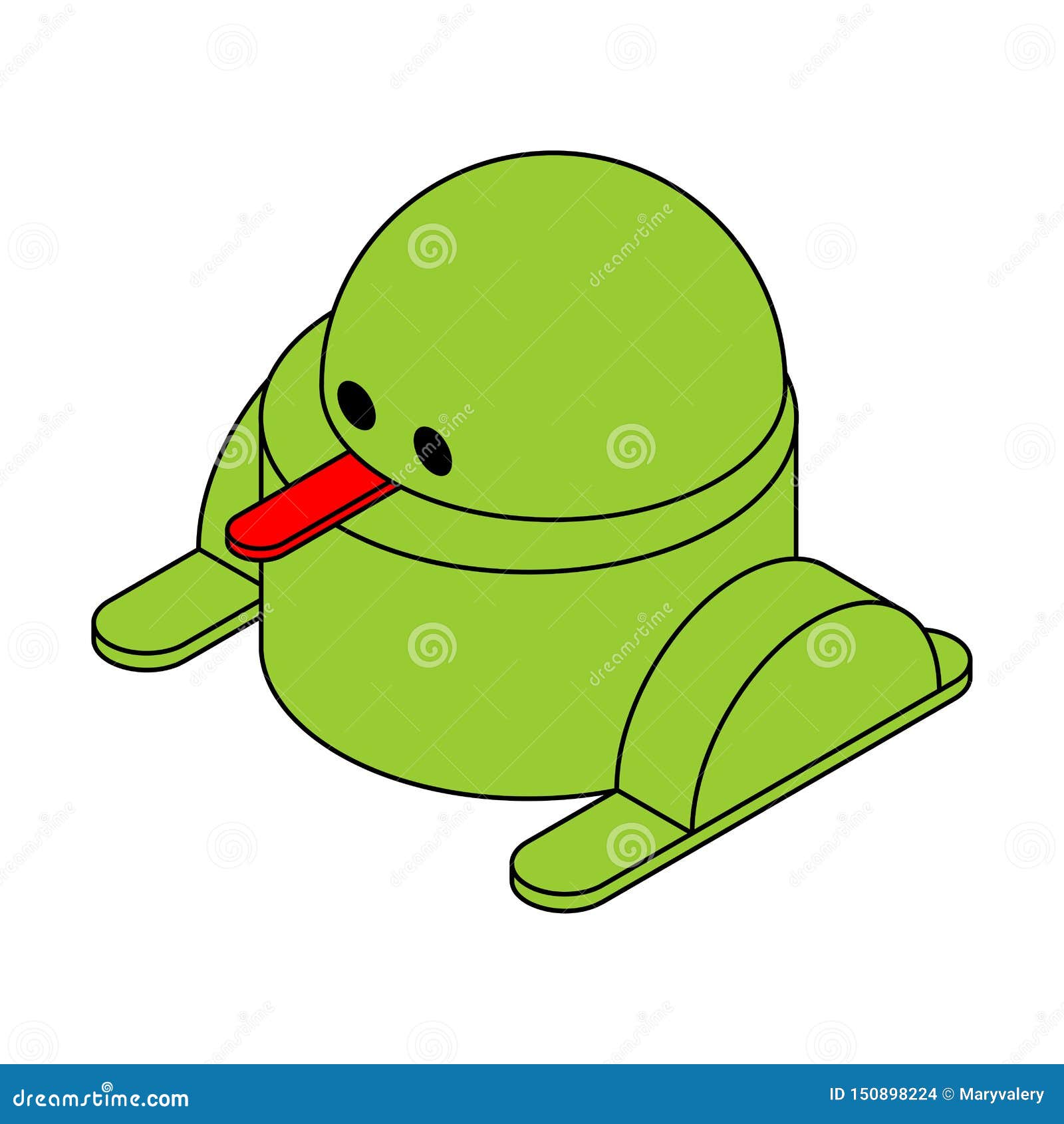 Isometric Frog Isolated. Geometric Toad Stock Vector - Illustration of ...