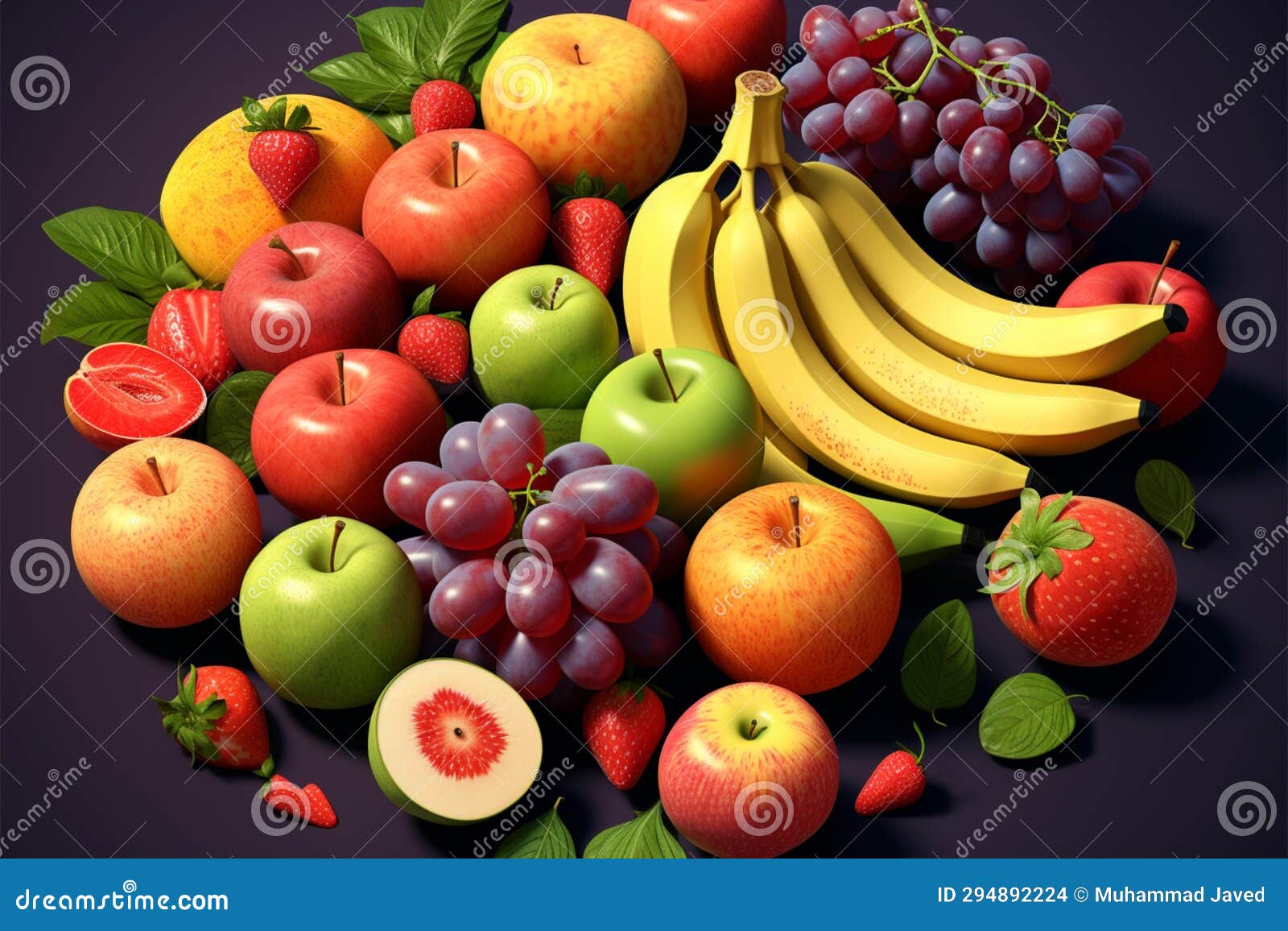 Isometric Fruit Art a Unique Visual Perspective on Delectable Fruits ...