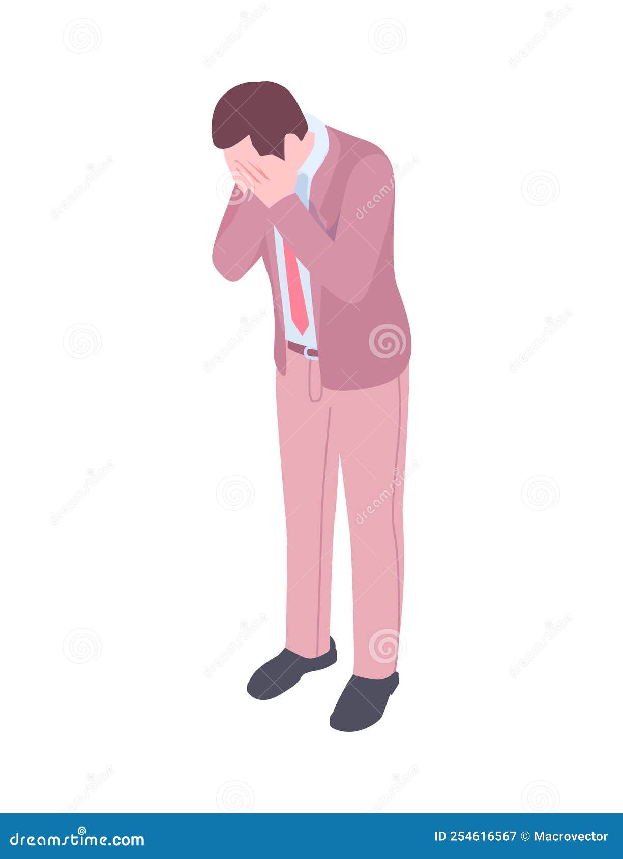 Isometric Frustrated Businessman Stock Vector Illustration Of