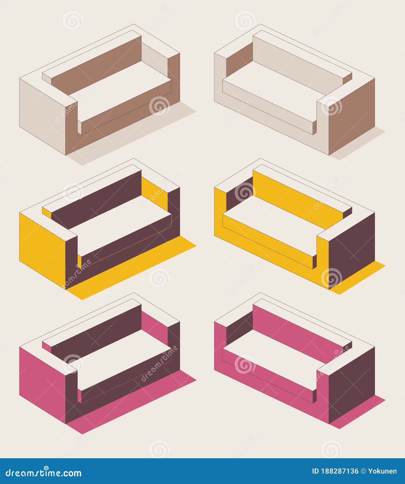 Isometric Full Color Outline Mess On The Table, Documents Lying Around ...