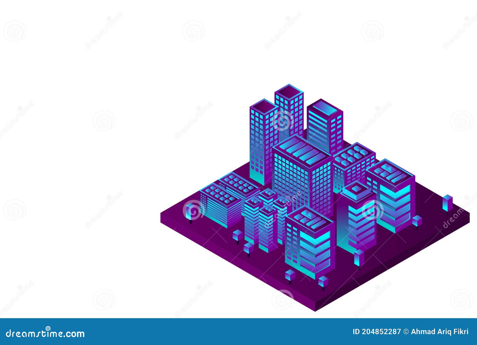 Isometric Future City. Real Estate and Construction Industry Concept ...