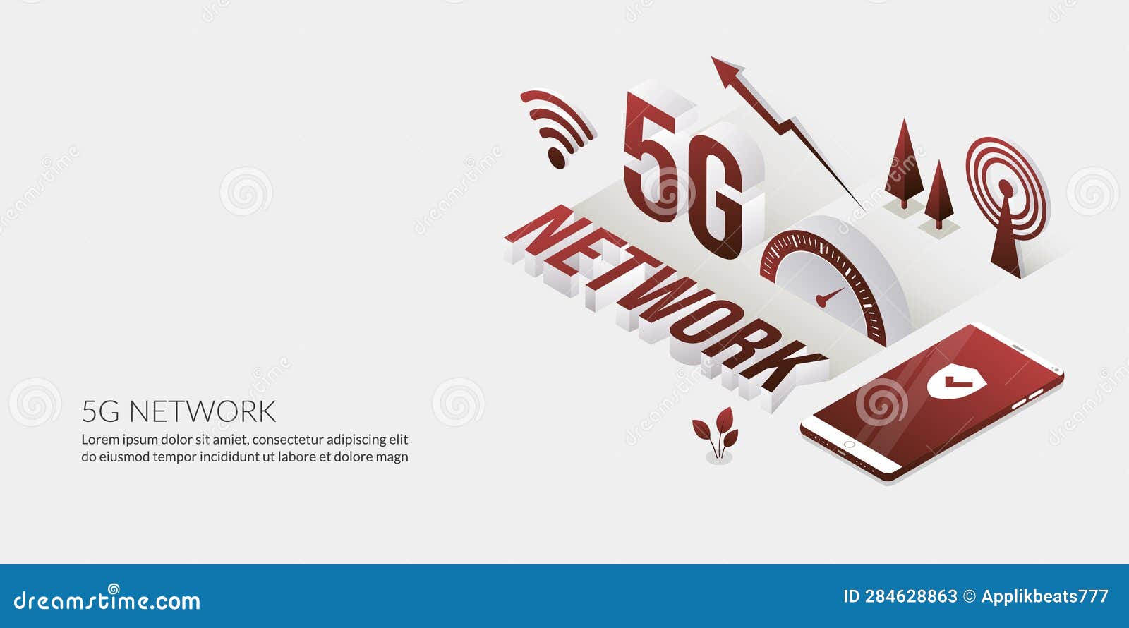 Isometric 5G Network Connection, the Ultra High Speed Internet ...
