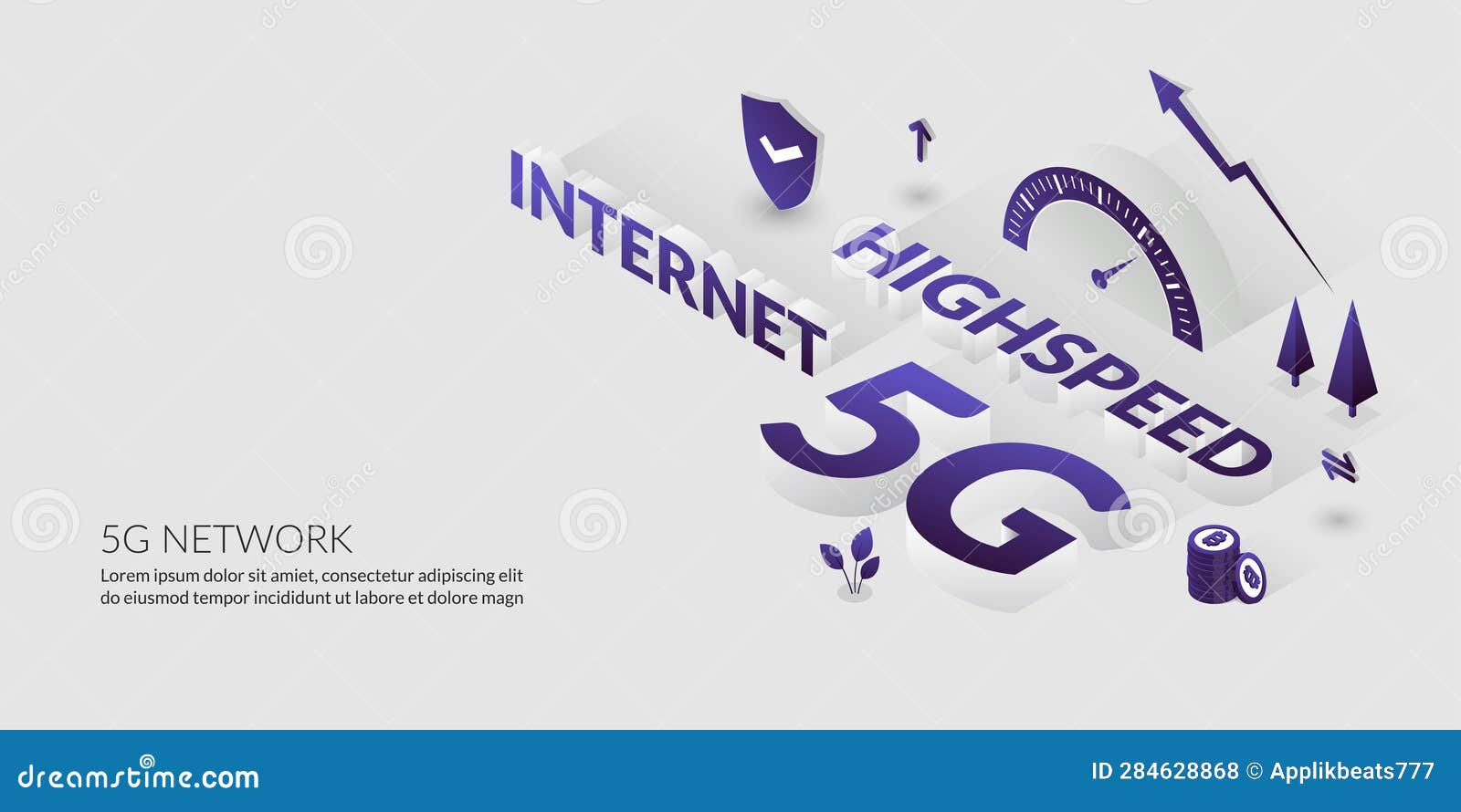 Isometric 5G Network Connection, the Ultra High Speed Internet ...