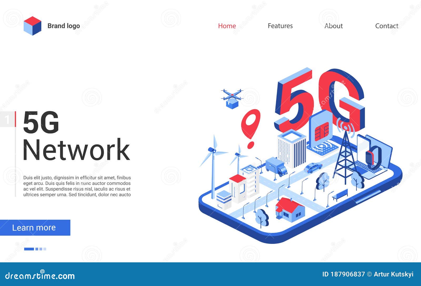 Isometric 5g Network Vector Illustration, Modern Concept Banner ...