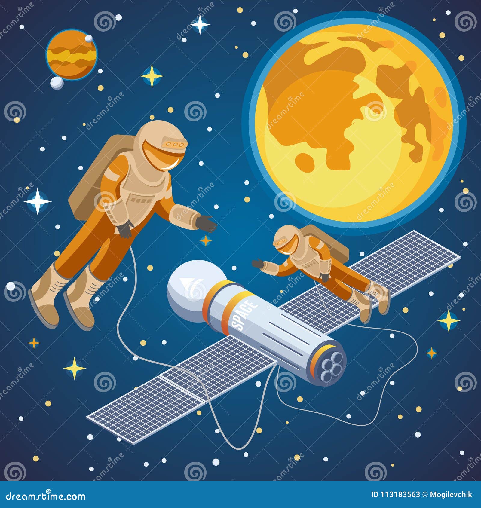 Isometric Spaceships. Space Shuttle, Cosmic Rocket Vector Illustration ...