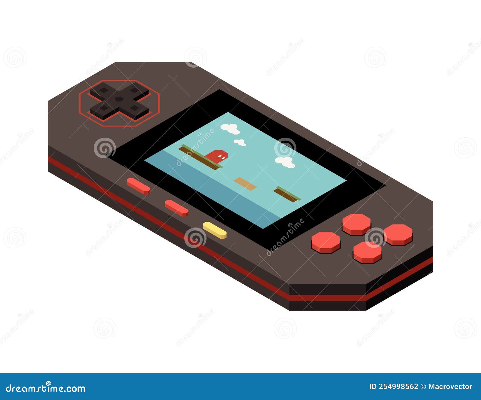 Isometric Game Console stock vector. Illustration of vision - 254998562