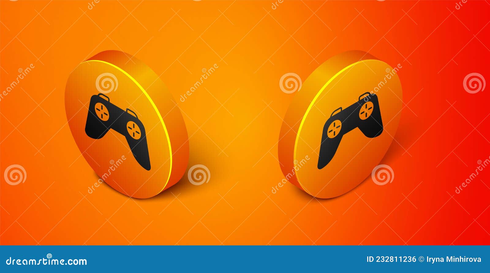 Isometric Game Controller or Joystick for Game Console Icon Isolated on ...