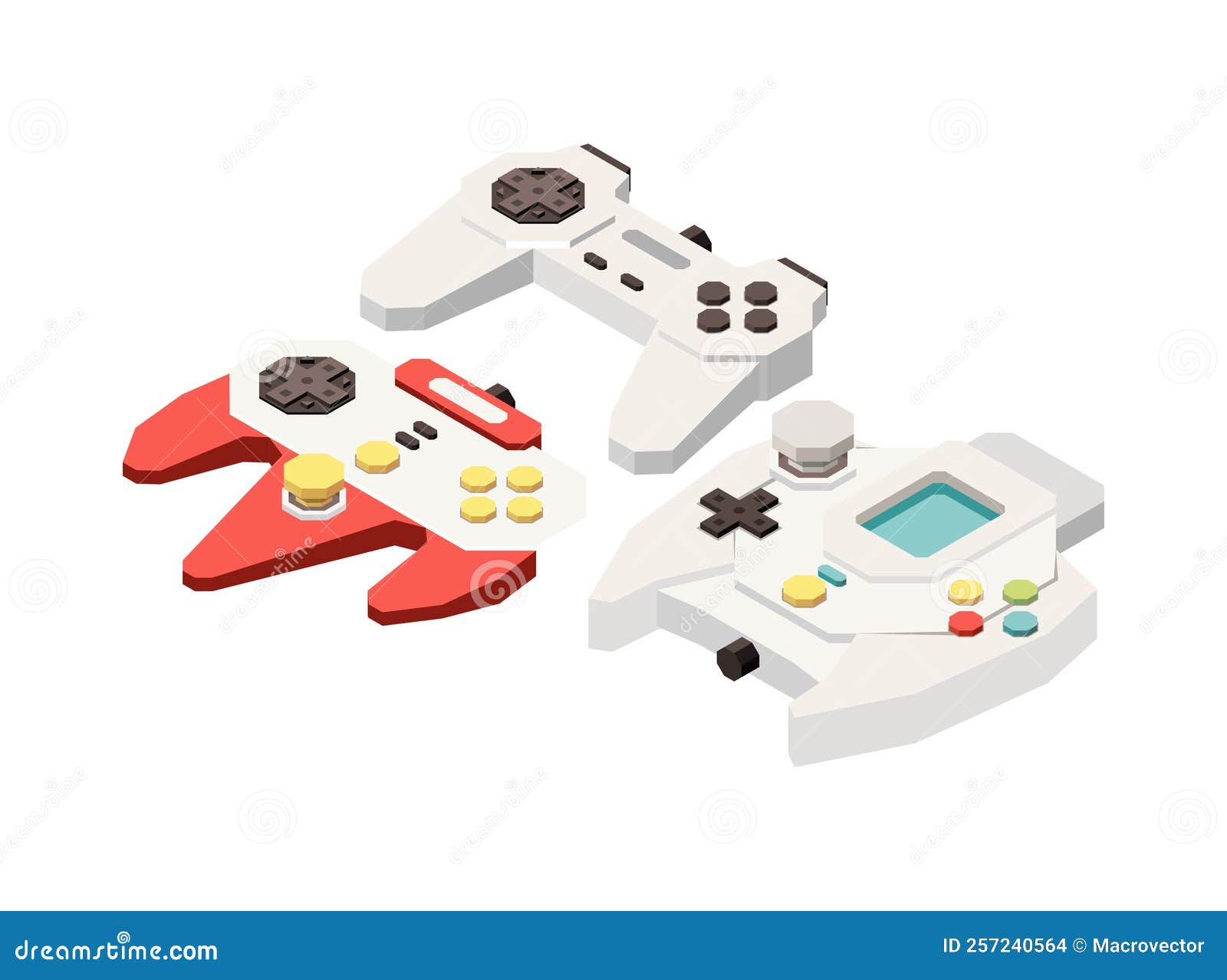 Isometric Game Controllers stock vector. Illustration of design - 257240564