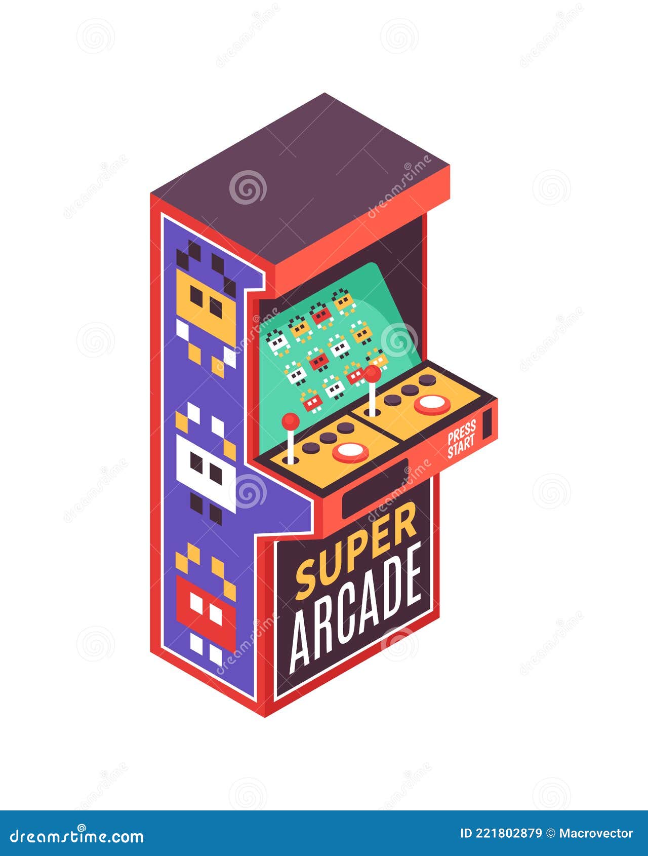 Isometric Game Machine stock vector. Illustration of digital - 221802879
