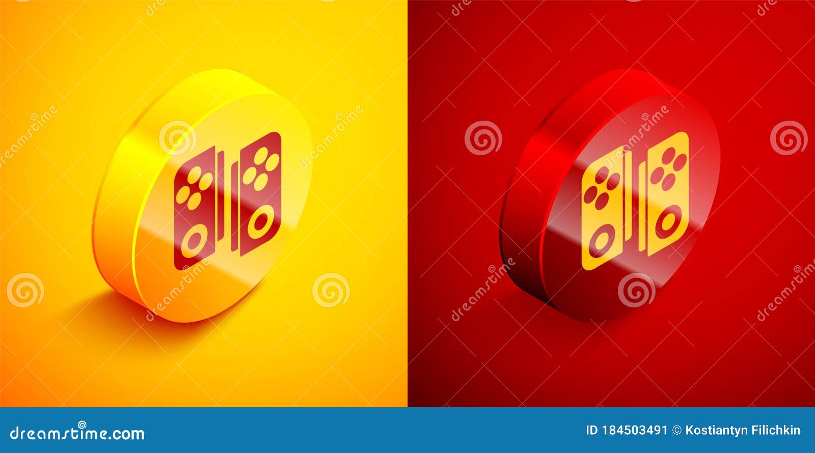 Isometric Gamepad Icon Isolated on Orange and Red Background. Game ...