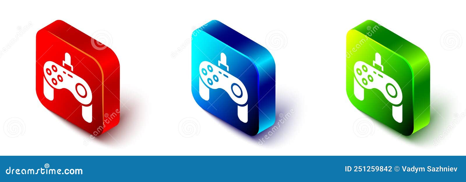 Isometric Gamepad Icon Isolated on White Background. Game Controller ...