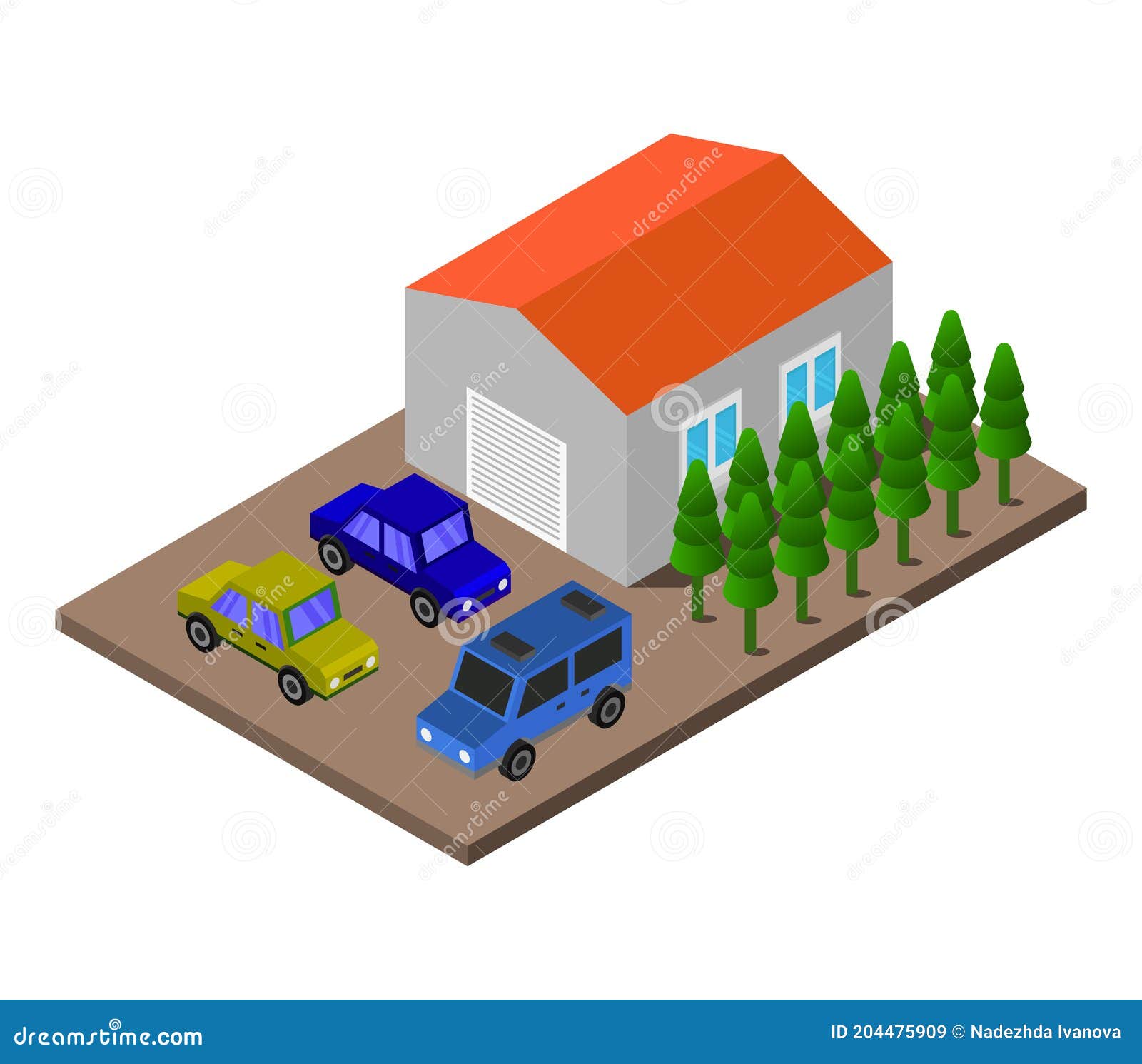 Isometric Garage Illustrated Vector Graphic Illustration. Stock ...