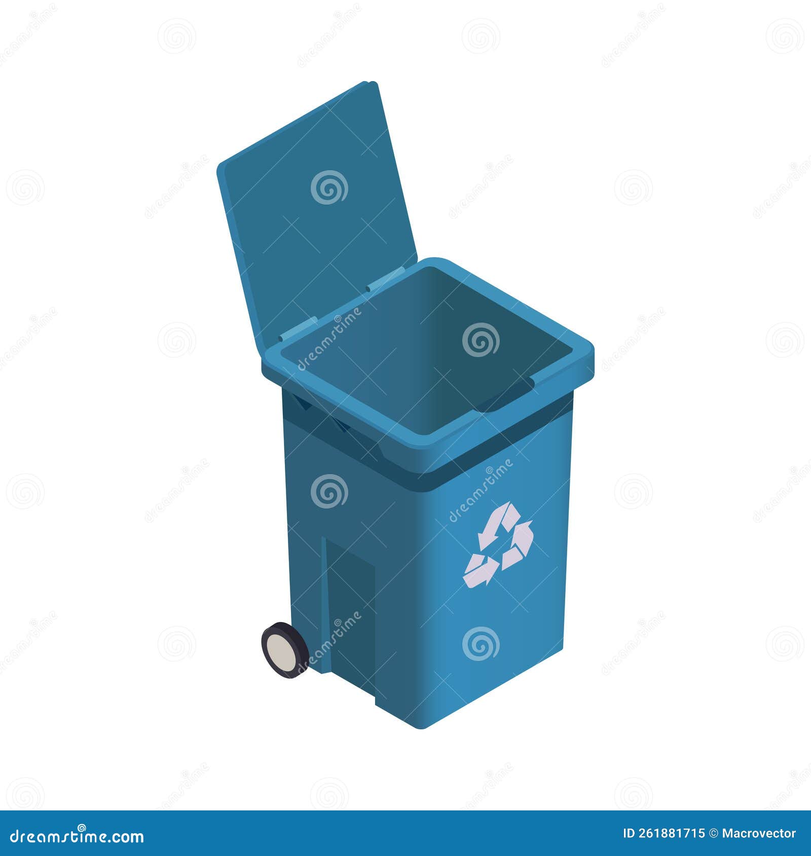 Isometric Garbage Bin Icon stock vector. Illustration of decorative ...