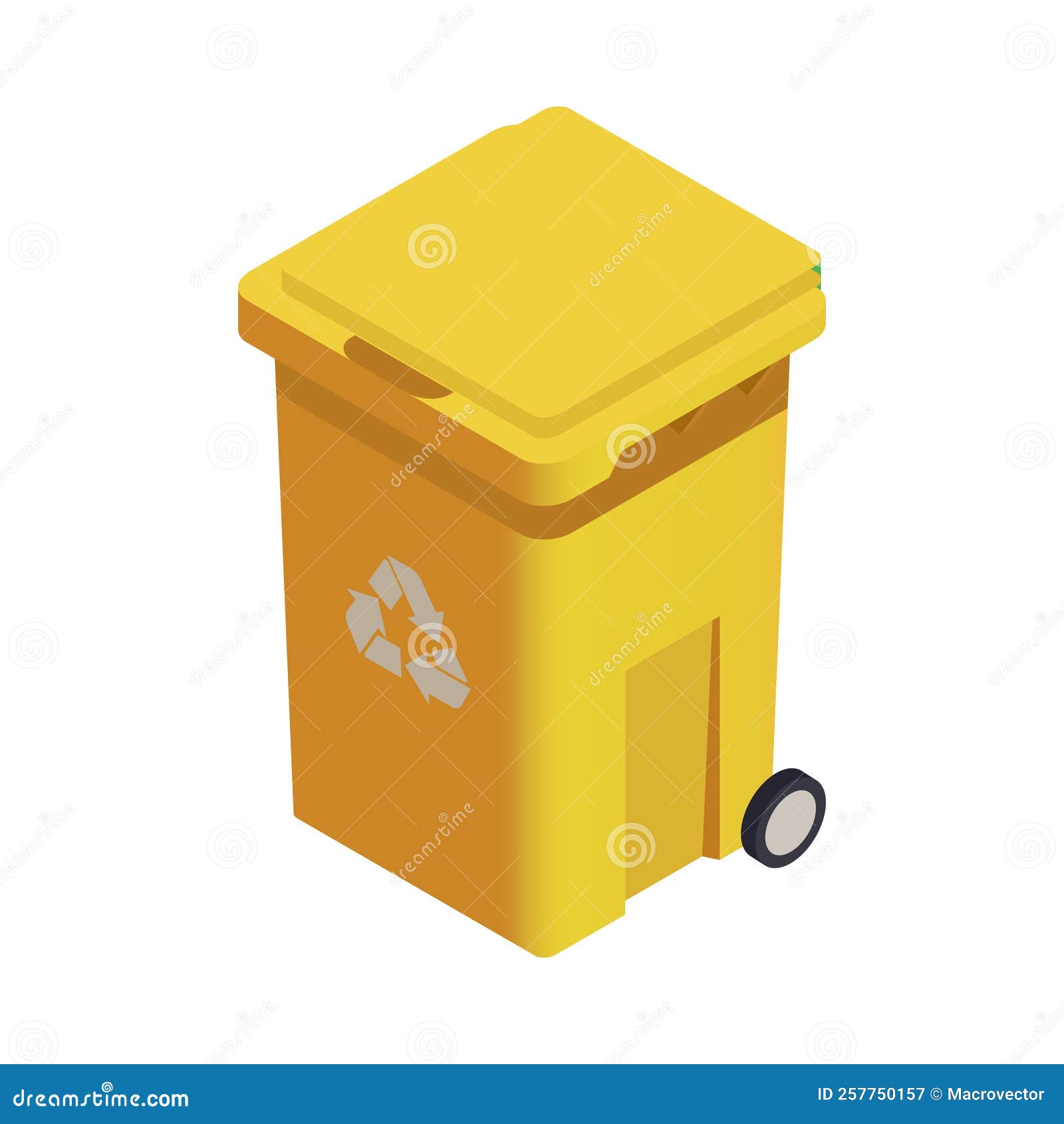 Isometric Garbage Bin stock vector. Illustration of trash - 257750157