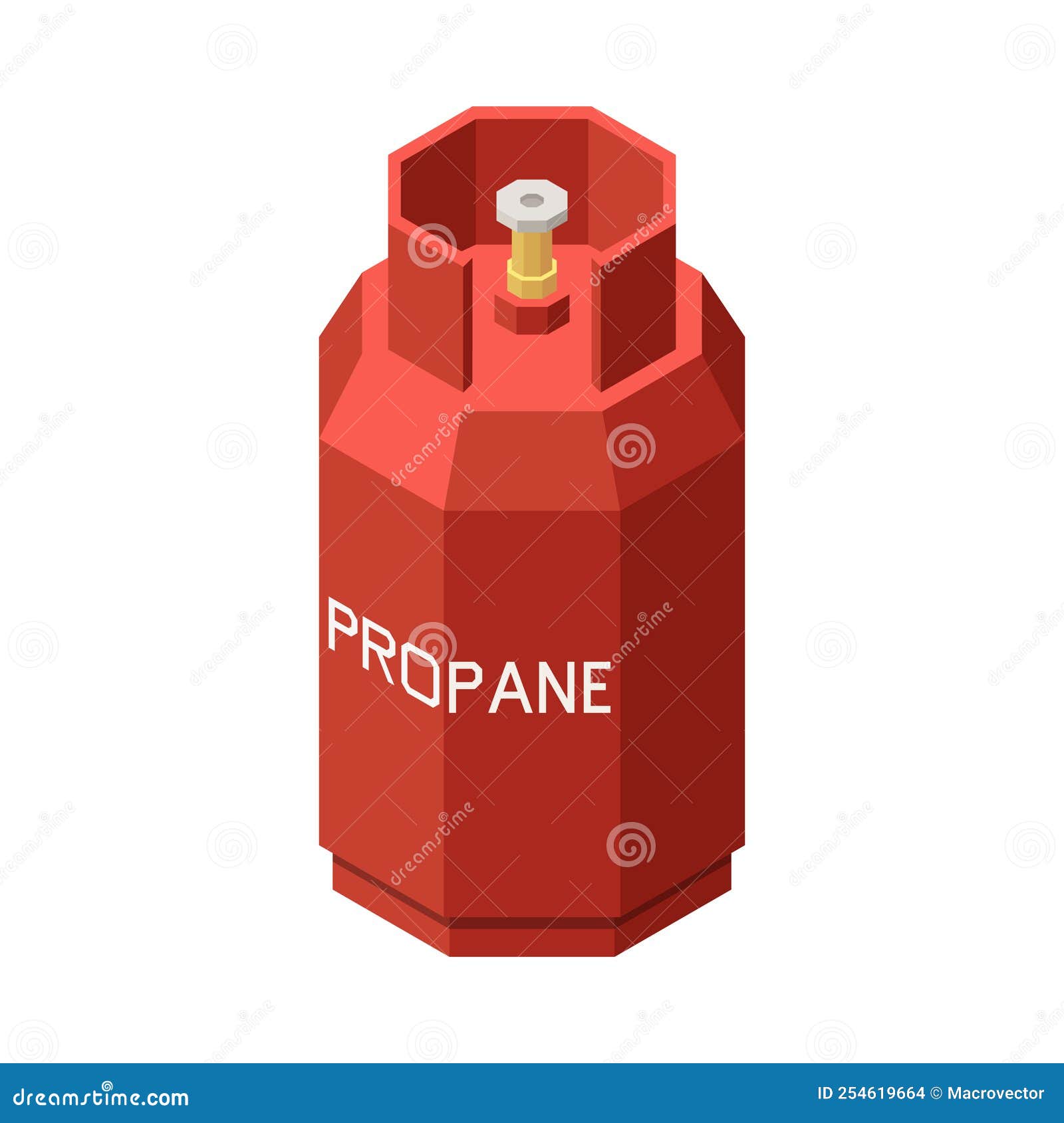 Isometric Compressed Gas Storage Tank. Icon With Vertical Type ...