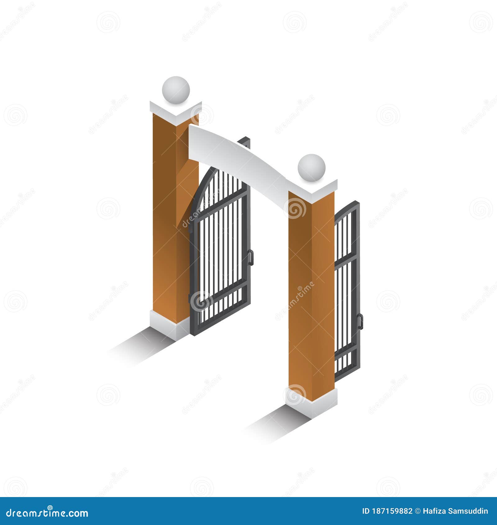 Isometric Gate. Vector Illustration Decorative Design Stock Vector ... Isometric Gate. Vector Illustration Decorative Design Stock Vector ...