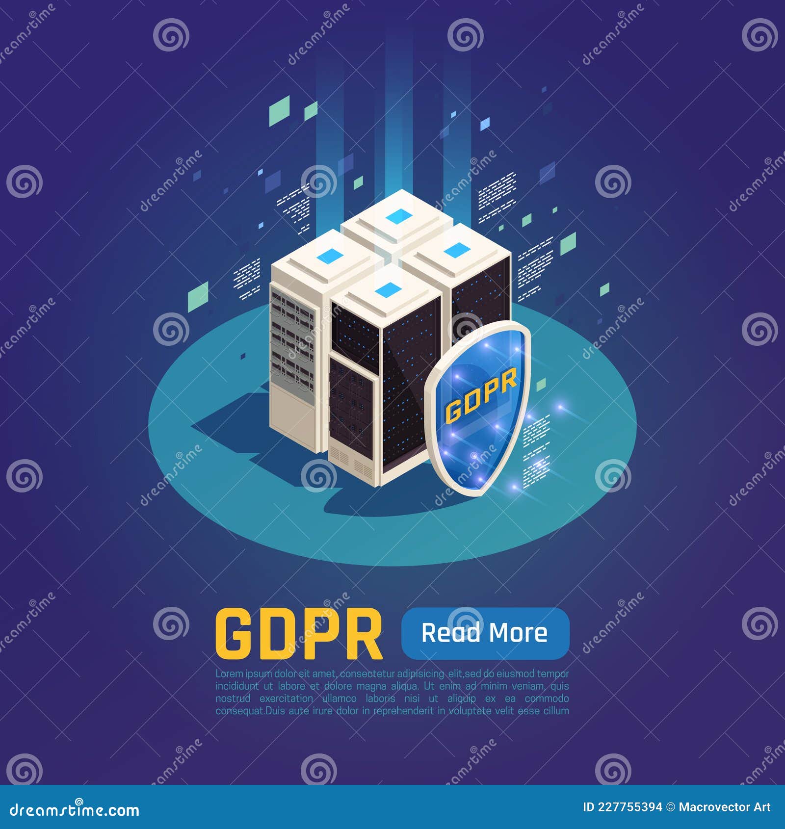 Isometric GDPR Protection Background Stock Vector - Illustration of ...
