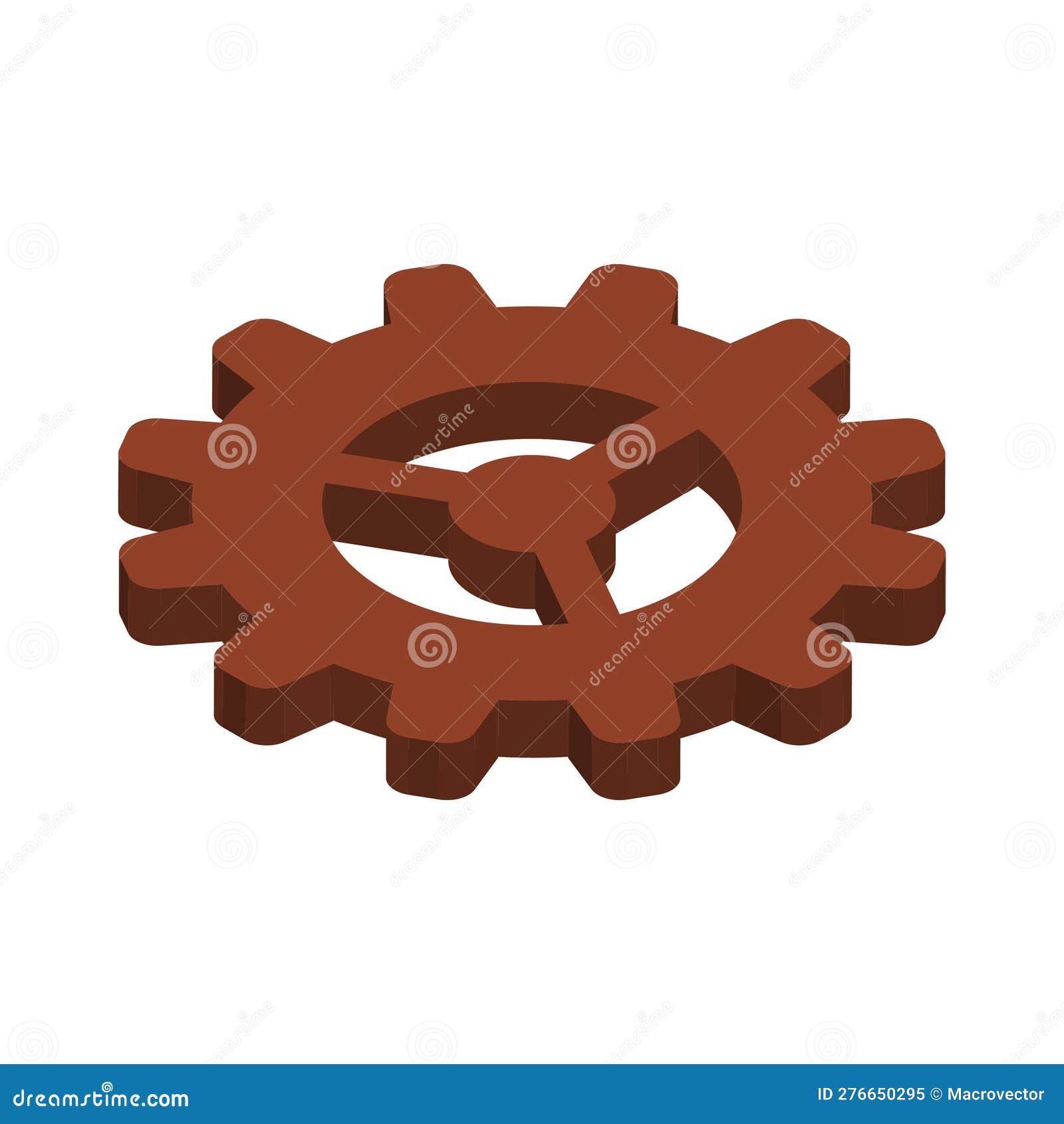 Isometric Gear Icon stock vector. Illustration of solid - 276650295