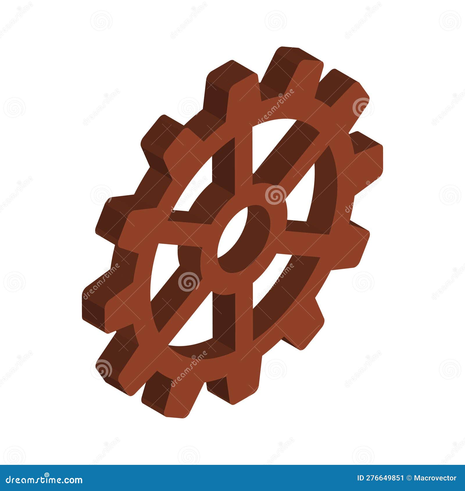 Isometric Gear Icon stock vector. Illustration of machinery - 276649851