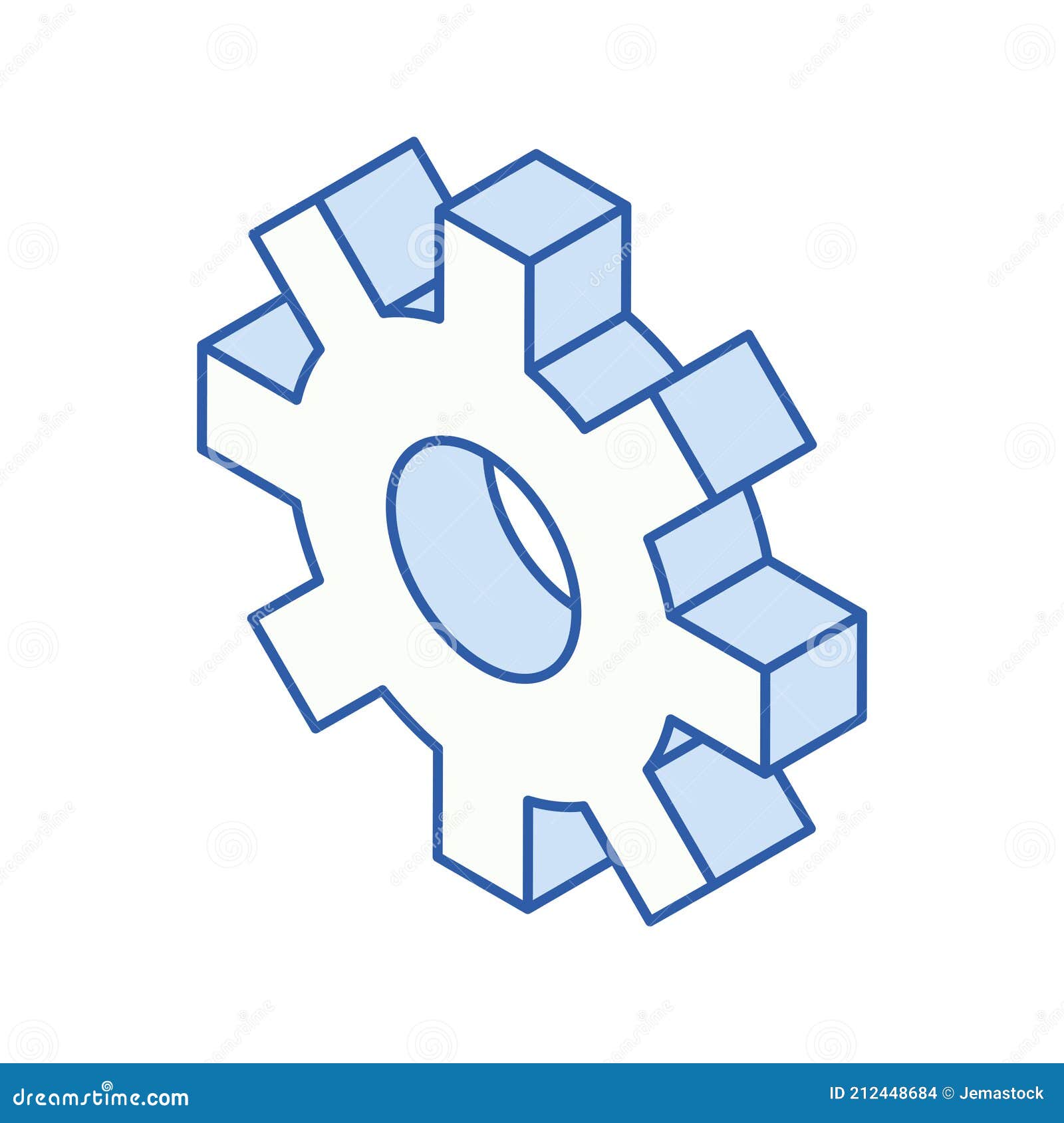 Isometric gear machine stock vector. Illustration of icon - 212448684