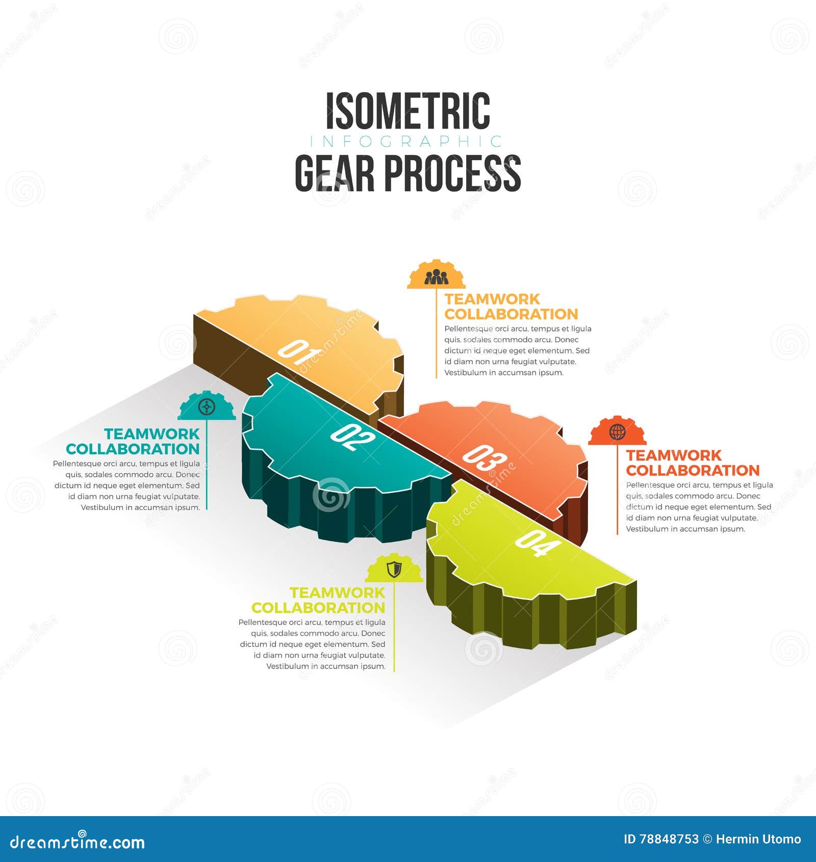 Set Isometric Gear And Arrows As Workflow, Gear And Arrows As Workflow ...