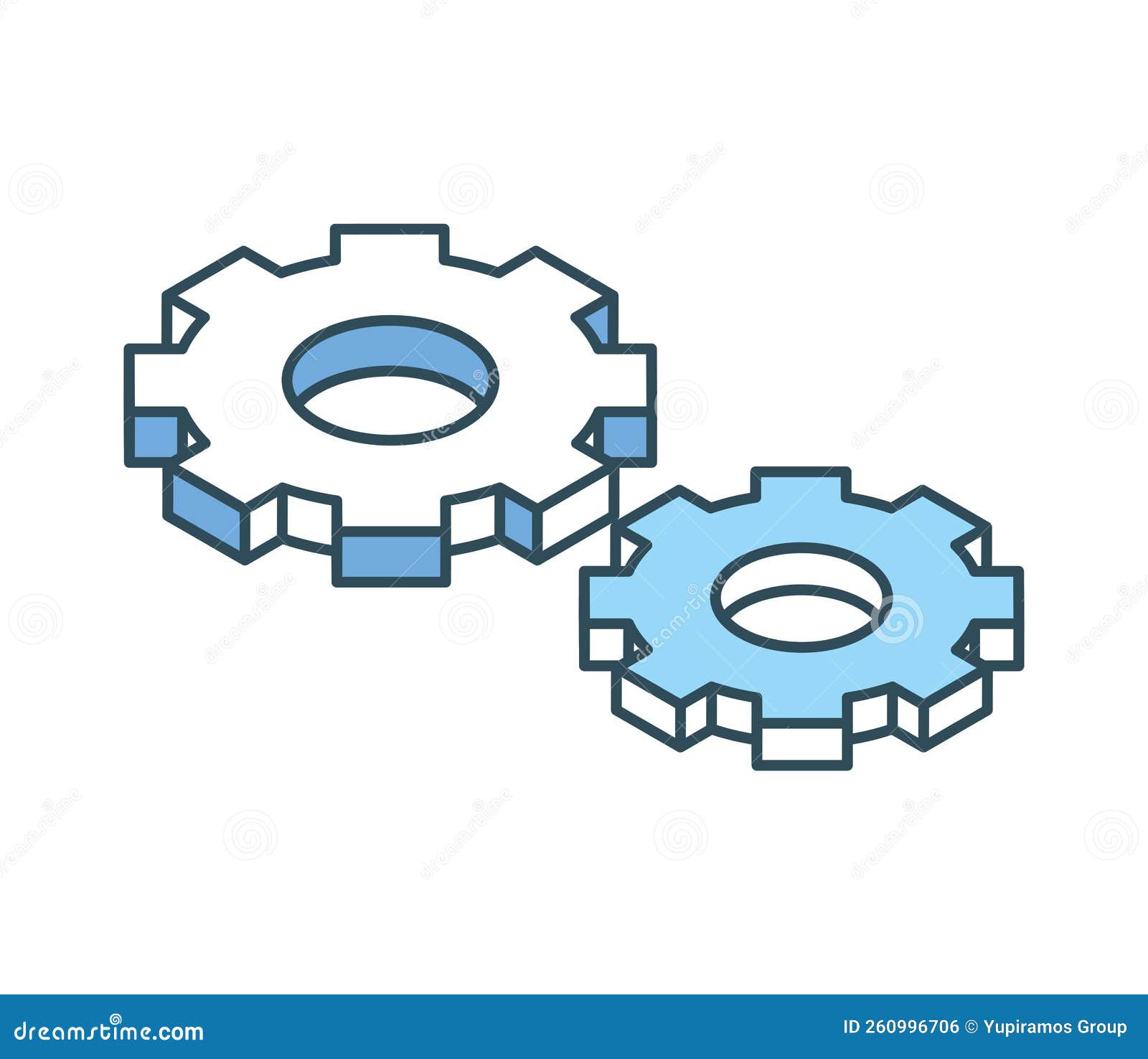 Isometric gears icon stock illustration. Illustration of equipment ...
