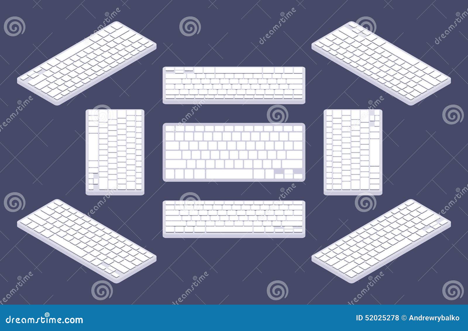 Isometric Generic White Computer Keyboard with Stock Vector ...