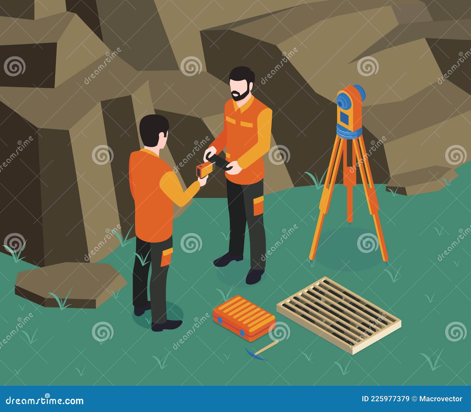 Isometric Geological Composition Stock Vector - Illustration of planet ...