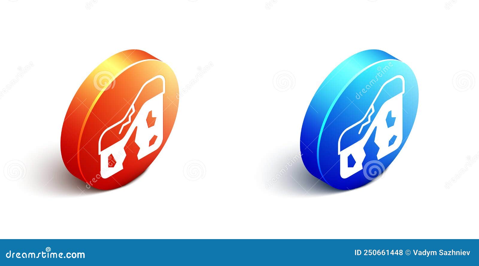 Isometric Geological Fault Icon Isolated on White Background ...