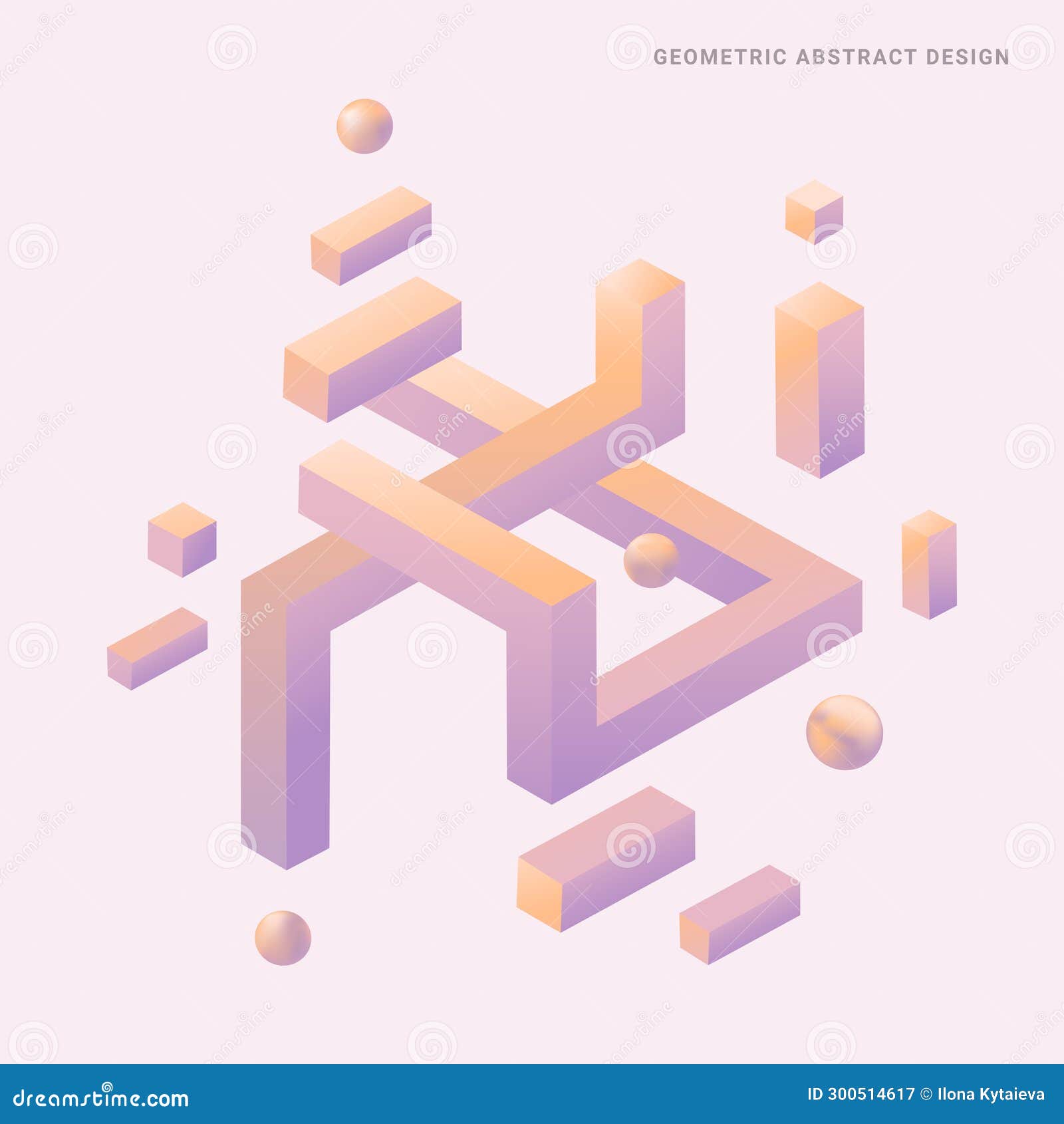 Isometric Geometric Abstract Shape Background.Vector Abstract ...