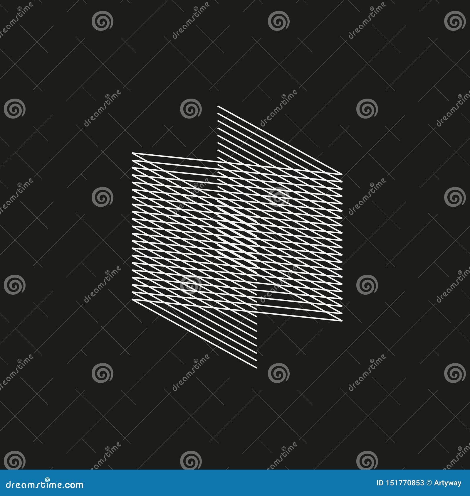 Isometric Geometric Font. Line Blend Style Letter N. Typography Design ...