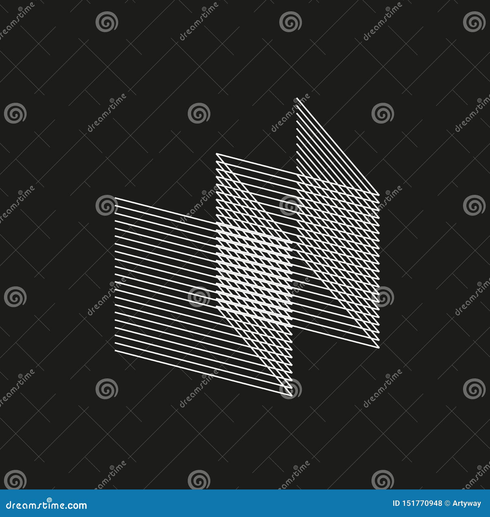 Isometric Geometric Font. Line Blend Style Letter W. Typography Design ...