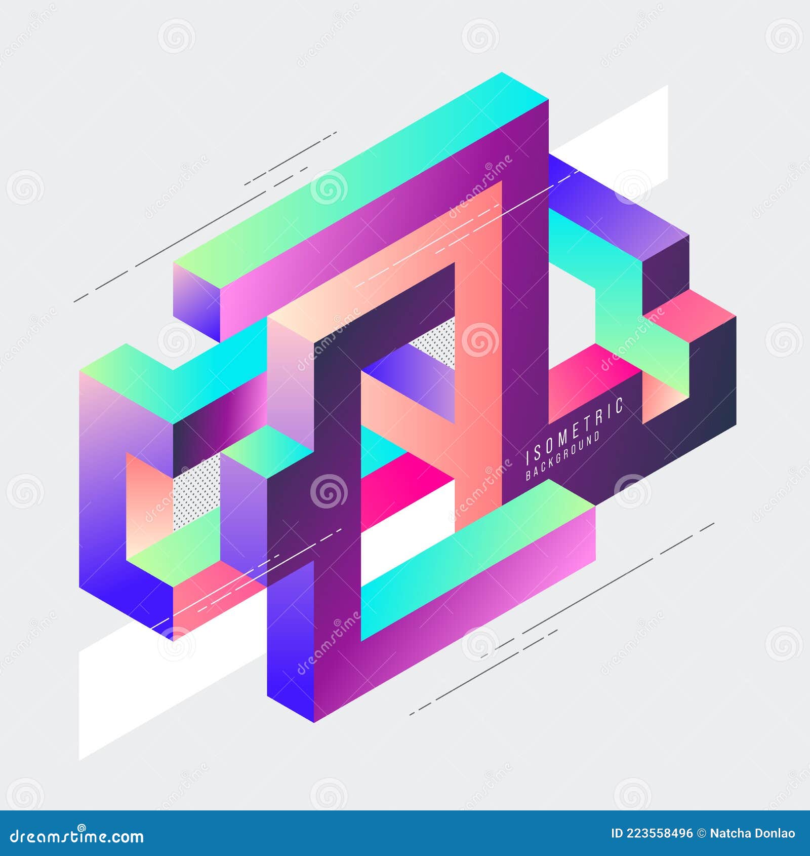 Isometric Geometric Impossible Shape Abstract Background Modern Art ...