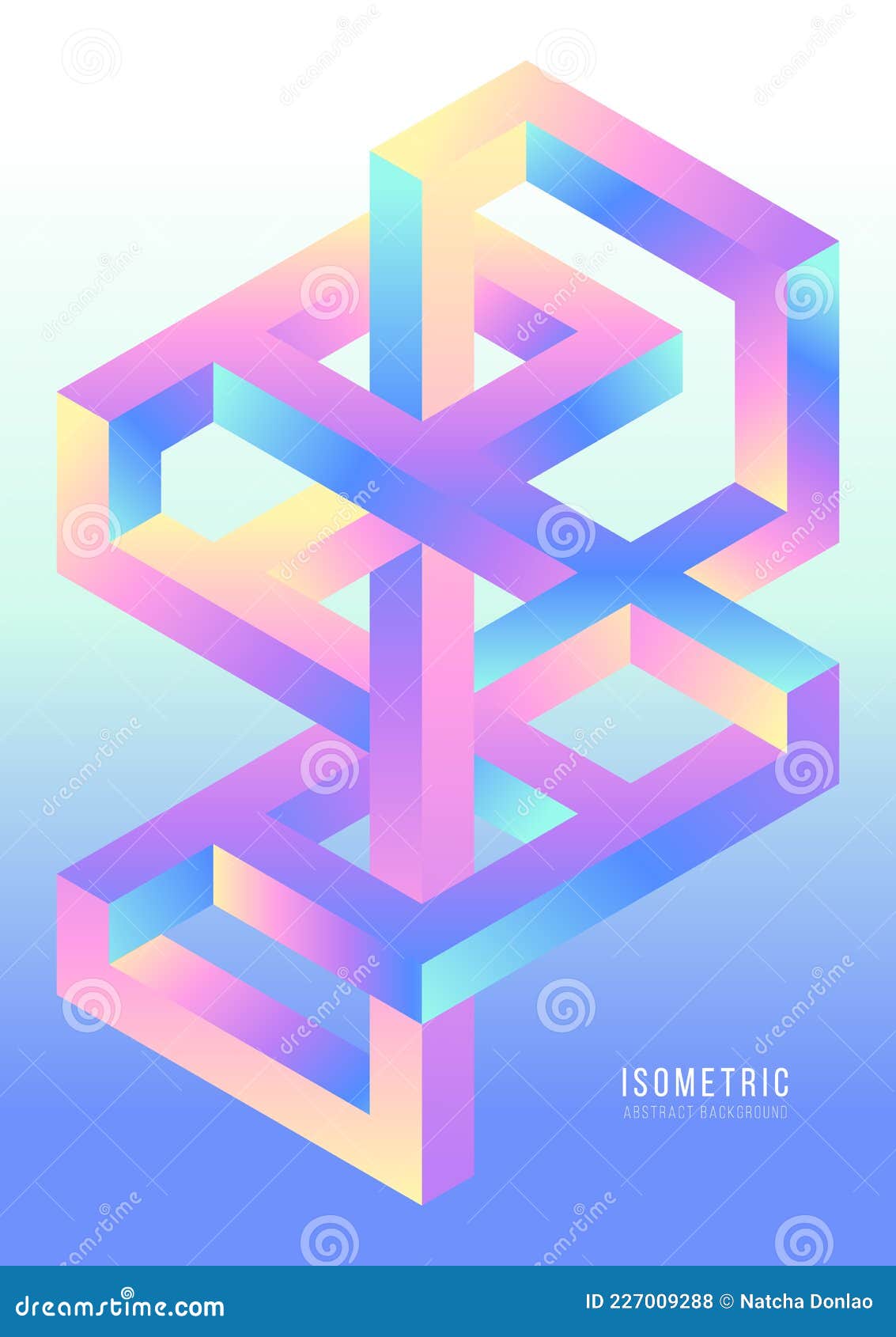Isometric Geometric Impossible Shape Abstract Background Modern Art ...