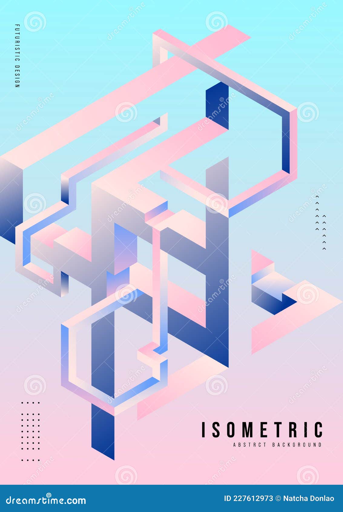 Isometric Geometric Impossible Shape Abstract Background Modern Art ...