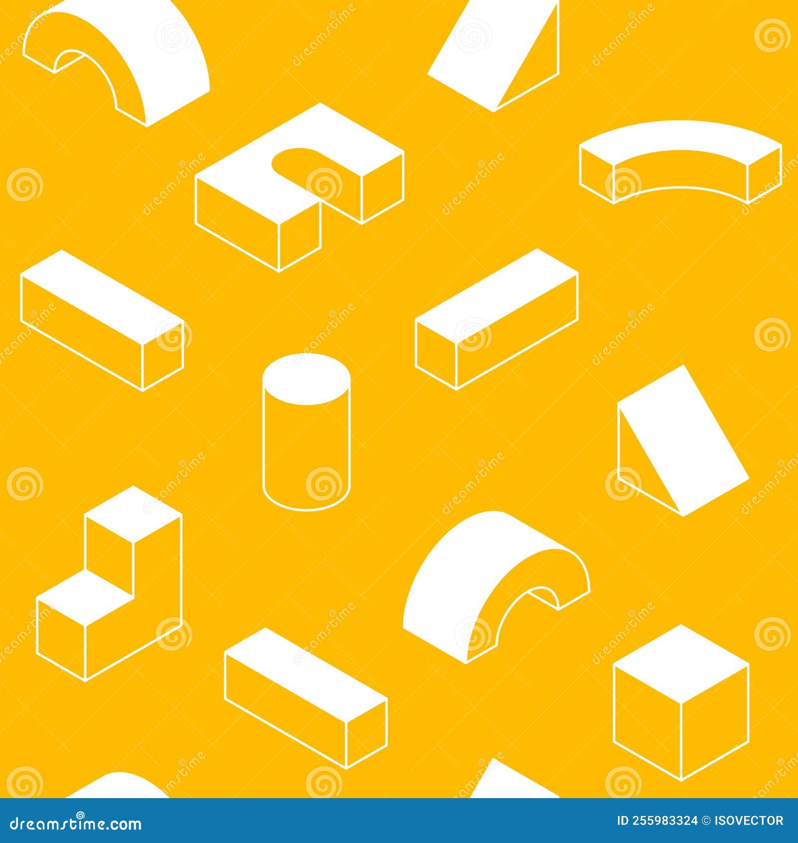 Isometric Geometric Seamless Pattern Stock Vector - Illustration of ...