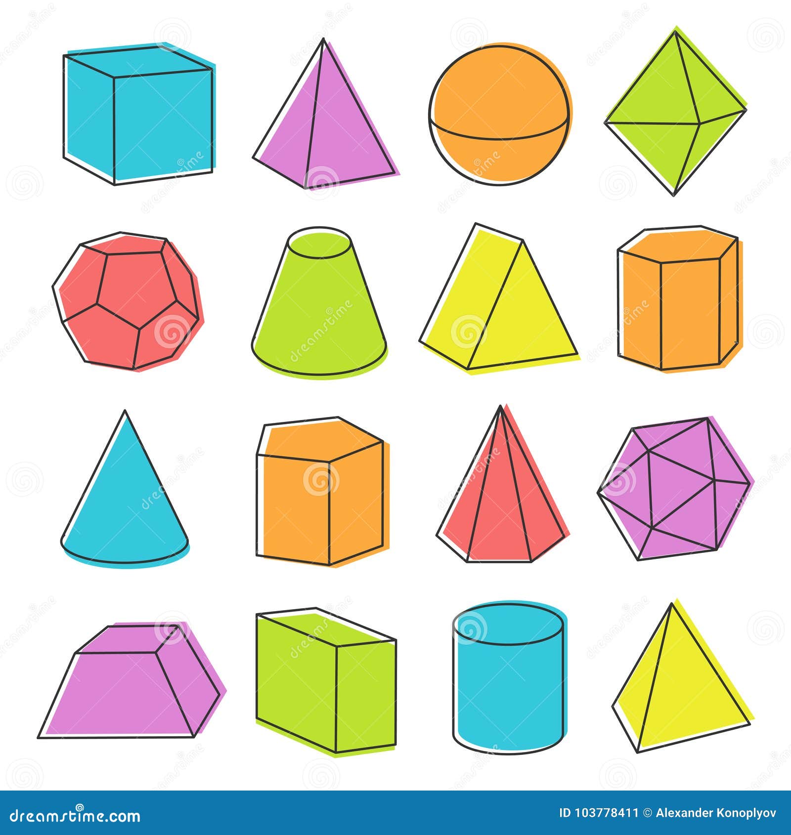 Isometric geometric shapes stock vector. Illustration of composition ...