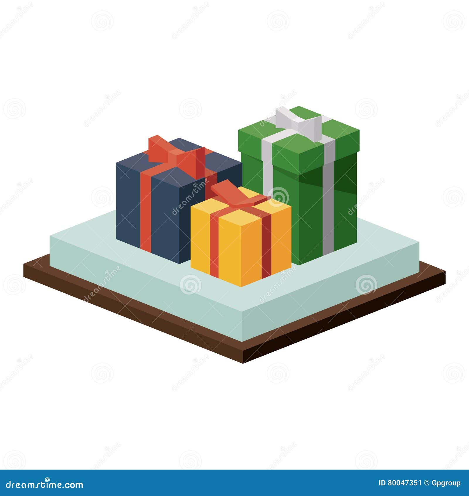 Isometric Gift Box with Bowtie Design Stock Vector - Illustration of ...
