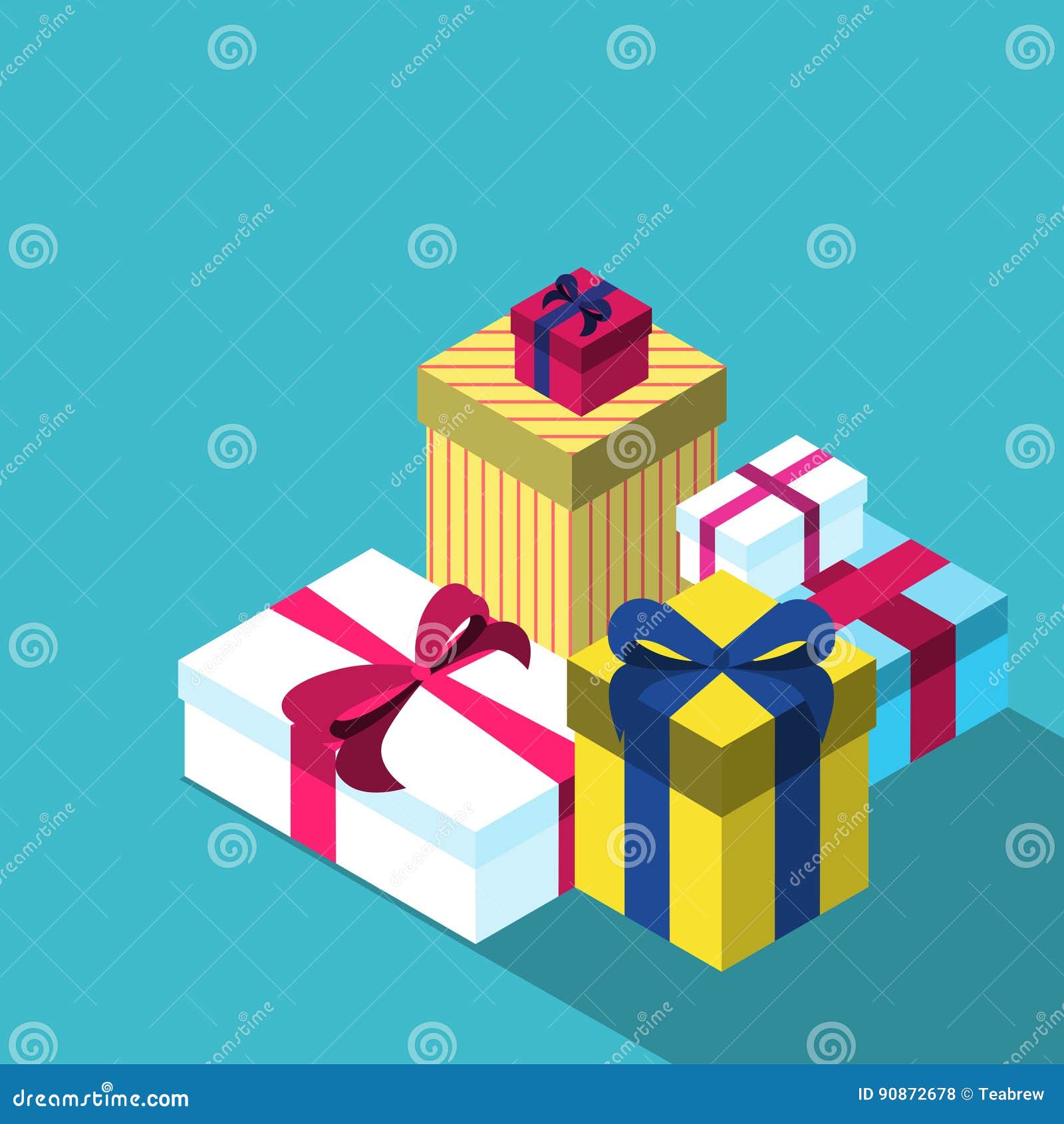Isometric gift box stock vector. Illustration of element - 90872678