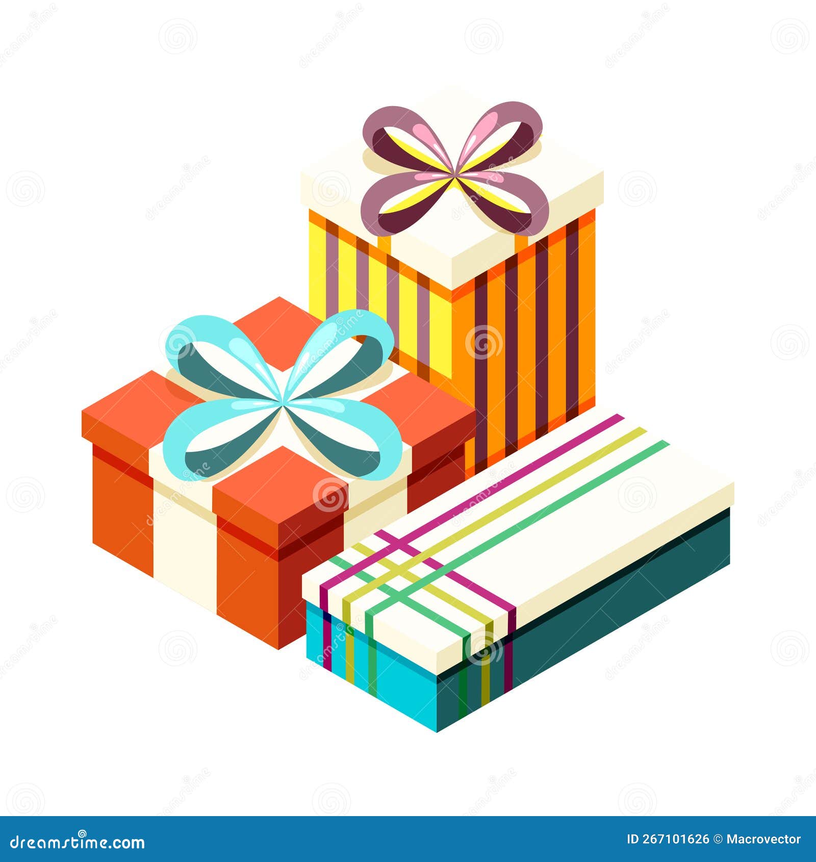 Isometric Gift Boxes stock vector. Illustration of anniversary - 267101626