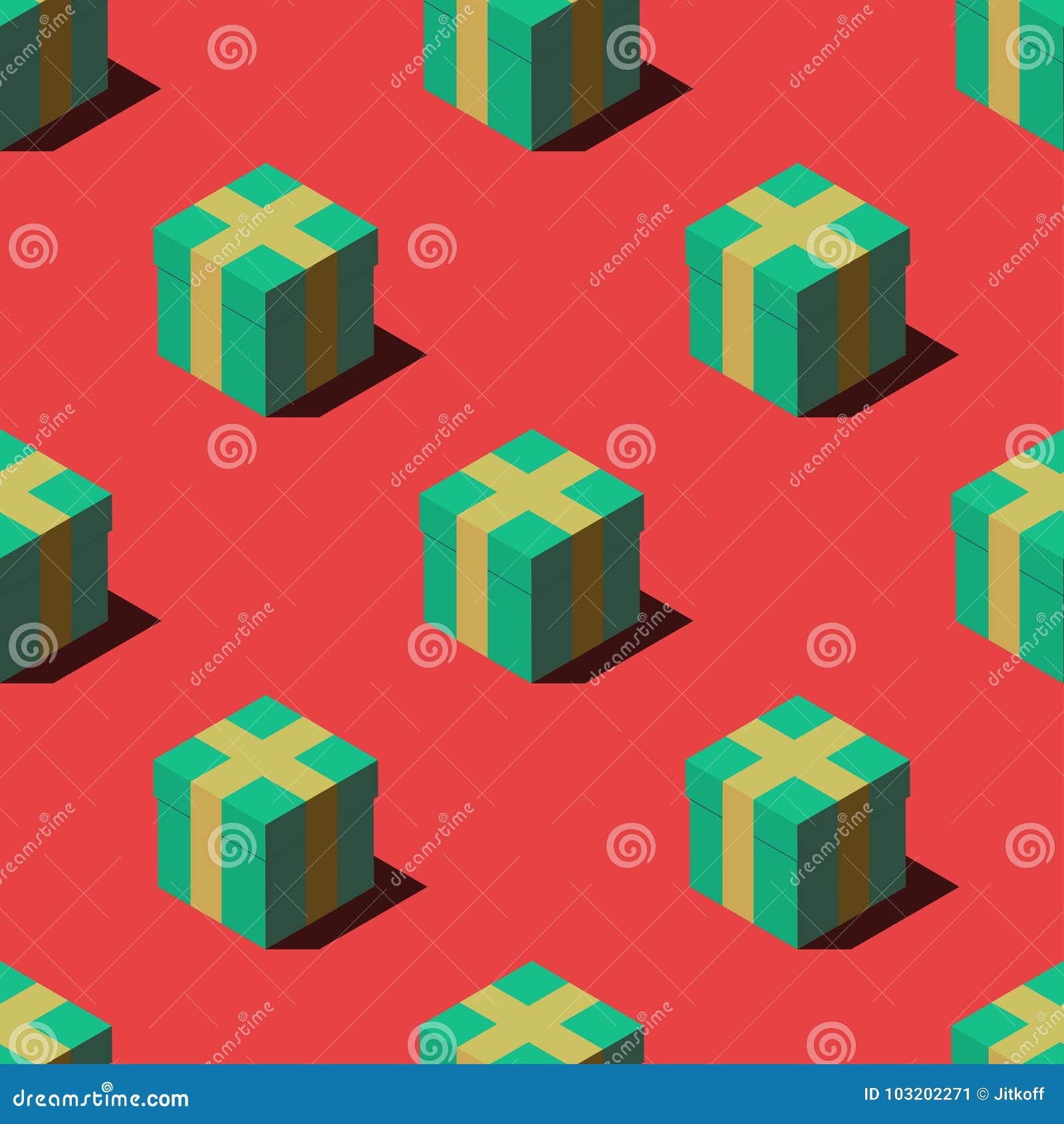 Isometric Gift Boxes Pattern. Stock Vector - Illustration of holiday ...