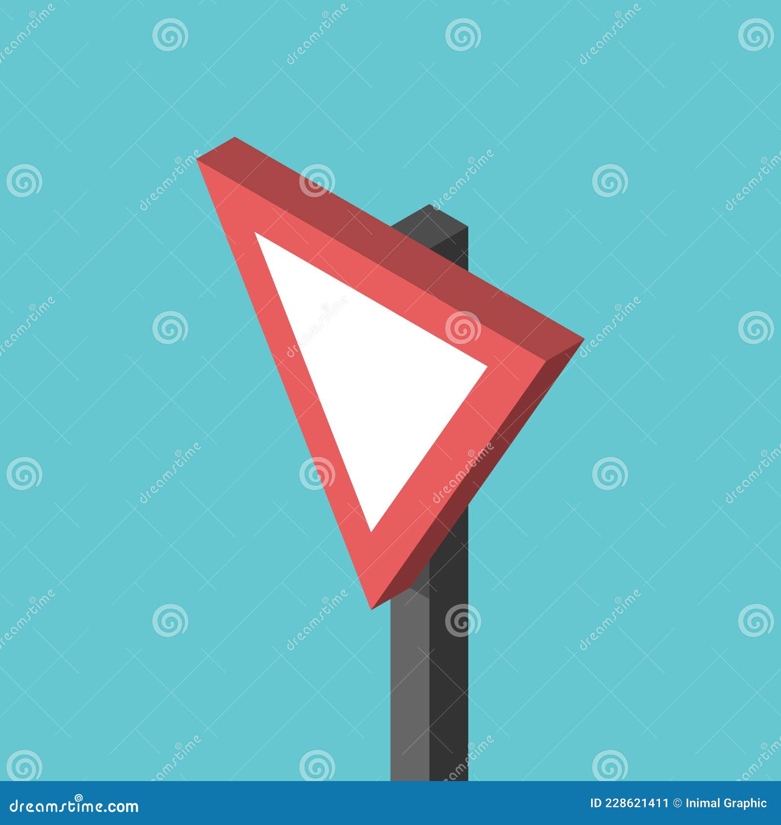 Isometric Give Way Triangle Stock Vector - Illustration of give, advice ...
