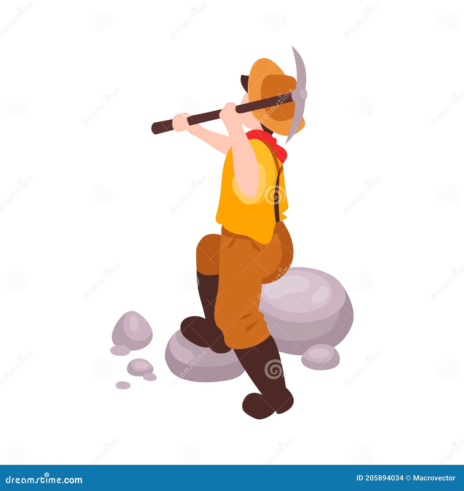 Isometric Gold Mining Vector Illustration Stock Vector - Illustration ...
