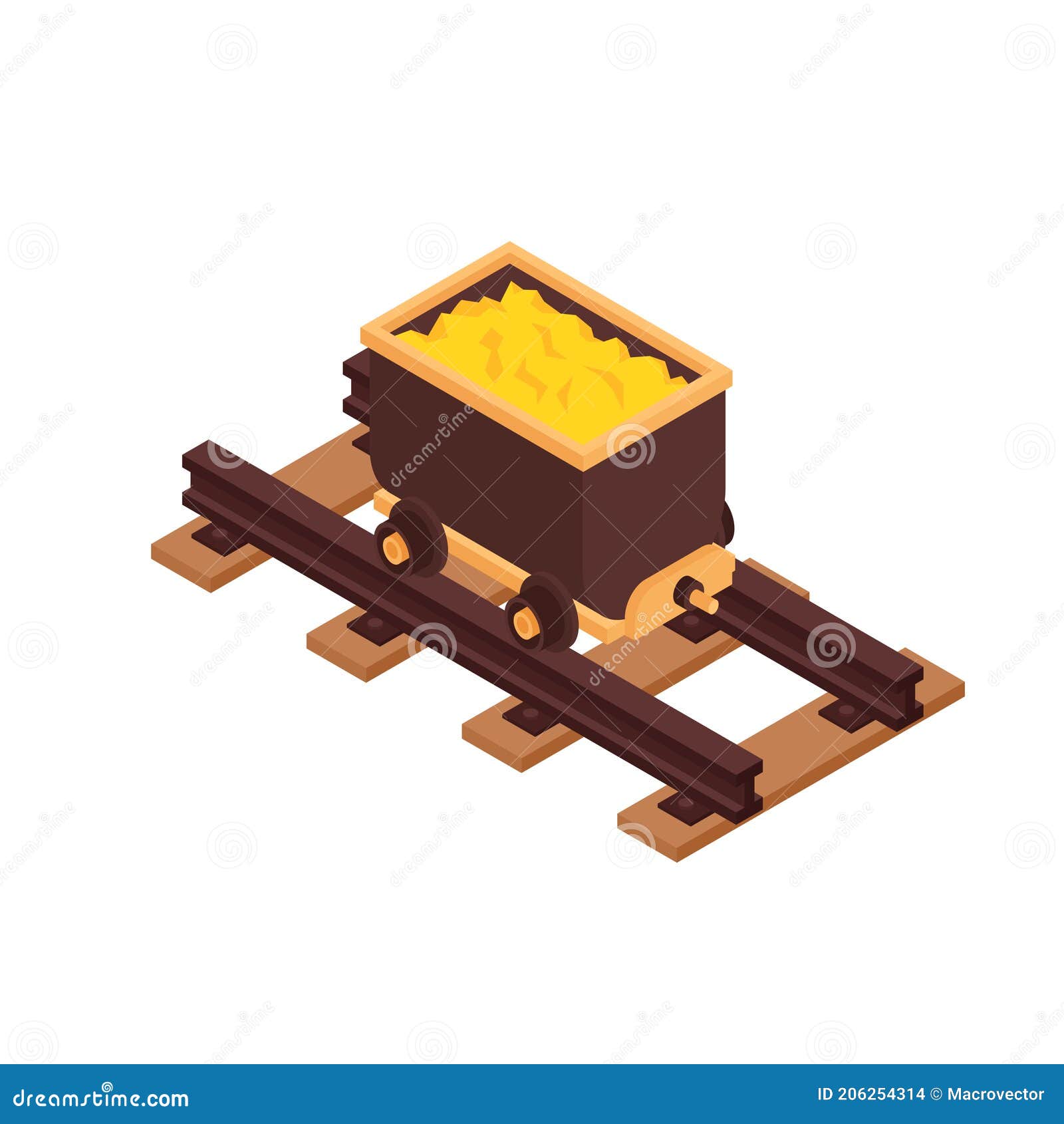 Isometric Gold Mining Rush Vector Illustration Stock Vector ...