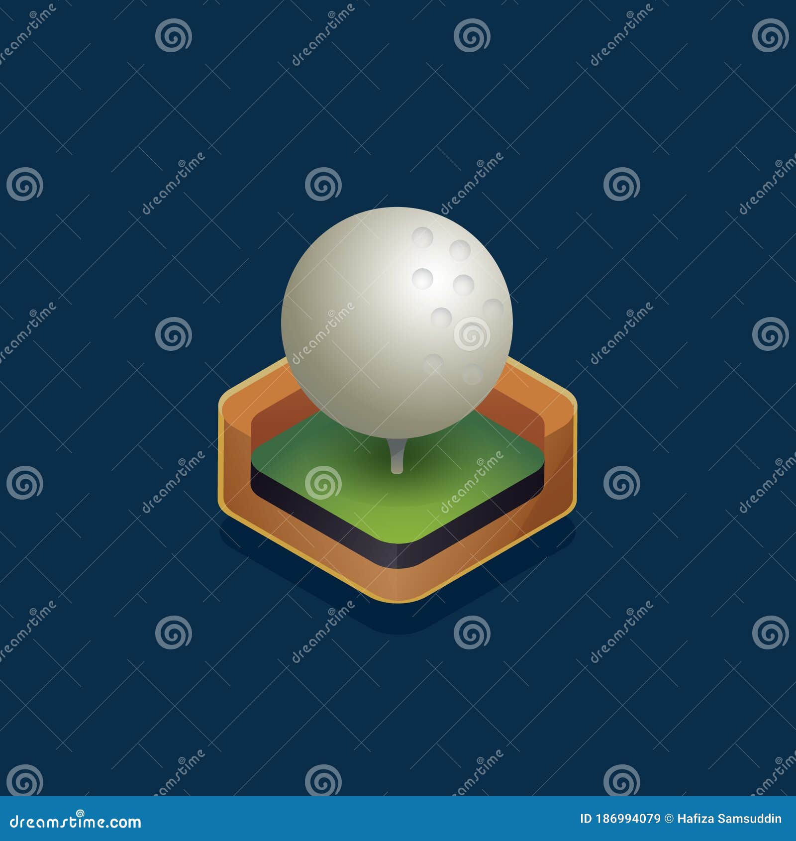Isometric Golf Ball. Vector Illustration Decorative Design Stock Vector ...