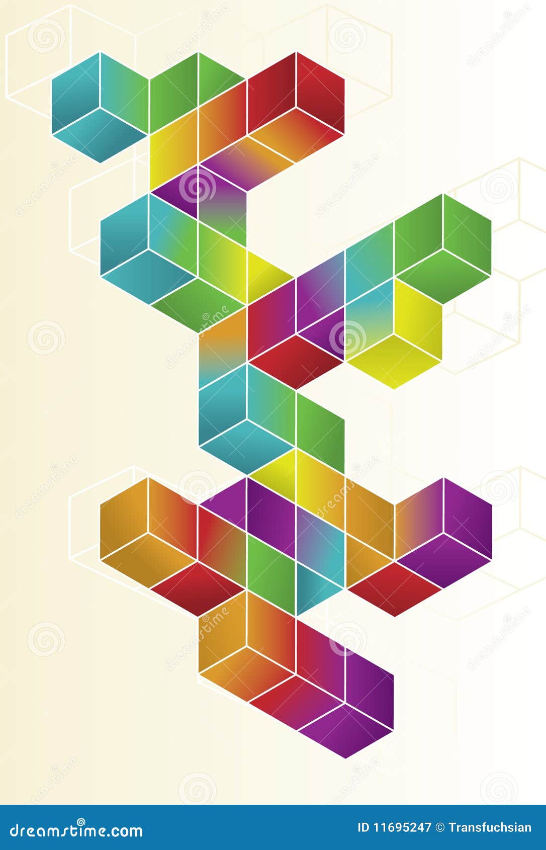 Isometric Gradient Cube Page Design Stock Vector - Illustration of abstract, three: 11695247